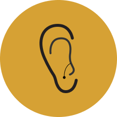 Device in ear symbol